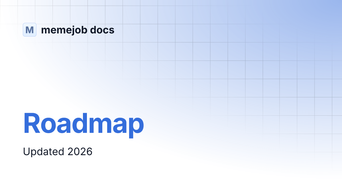 Roadmap | memejob docs